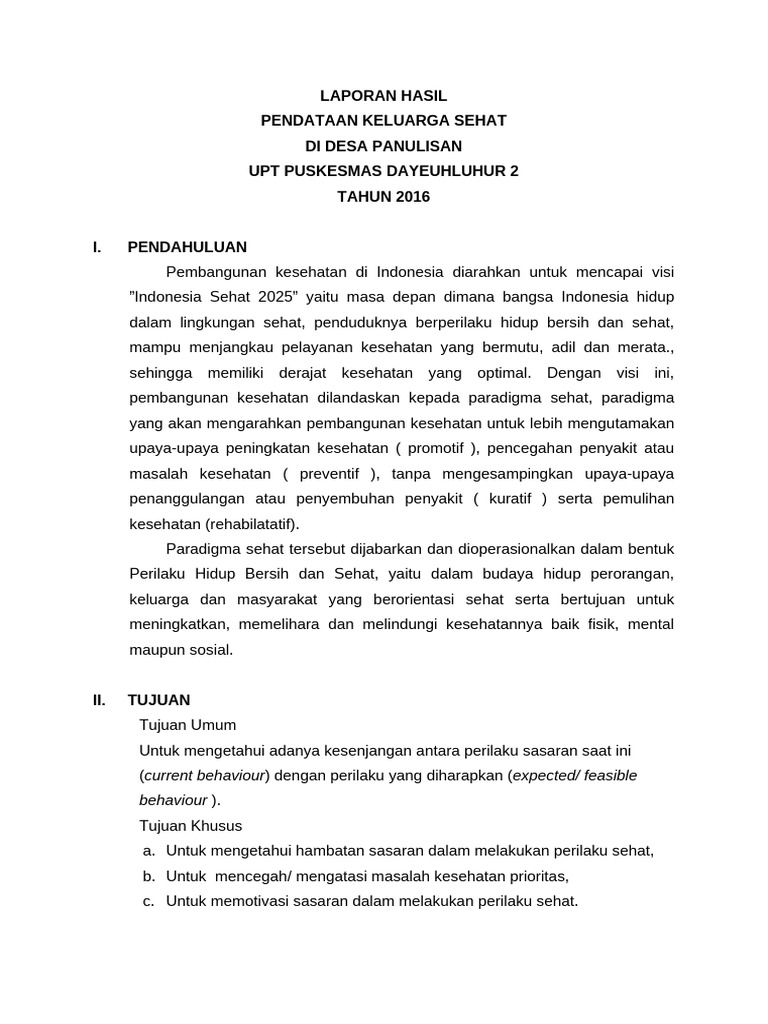 LAPORAN HASIL IKS DESA PANULISAN | PDF