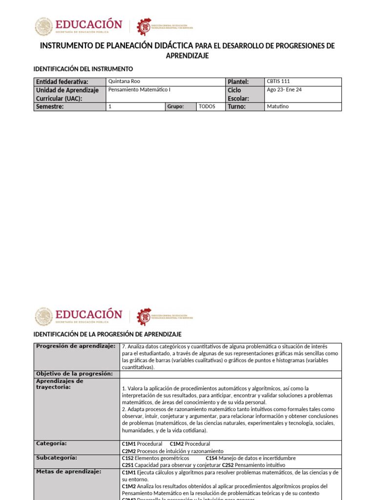 PM Progresión 7 Quintana Roo | PDF | Matemáticas | Informática