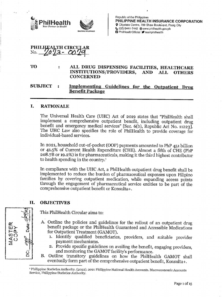 PC2023-0029 Philhealth Gamot | PDF