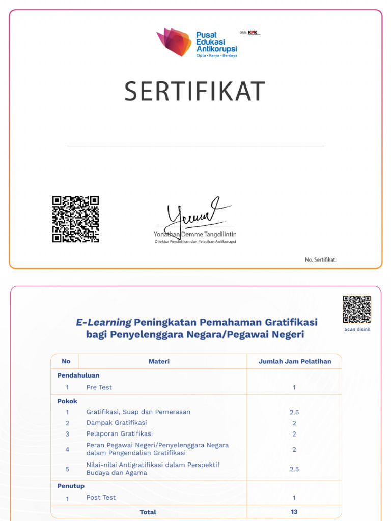 Sertifikat Kelulusan | PDF