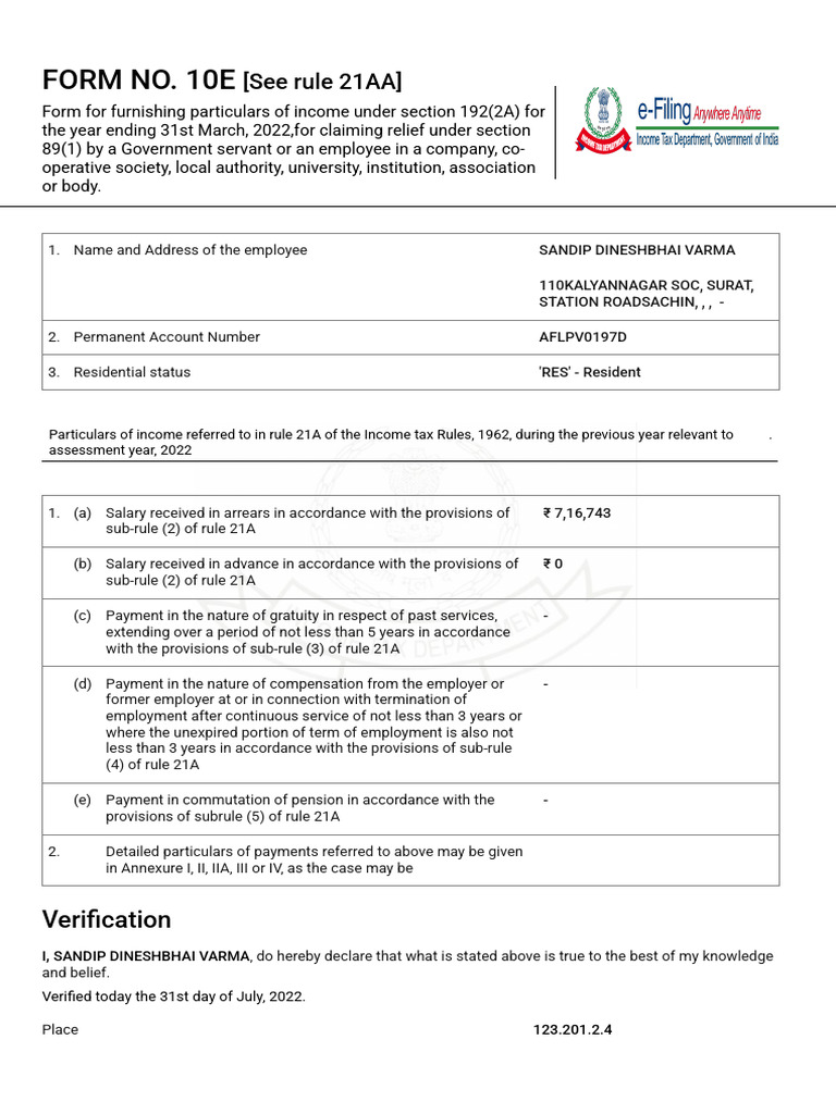 Form 10E - Filed Form | PDF