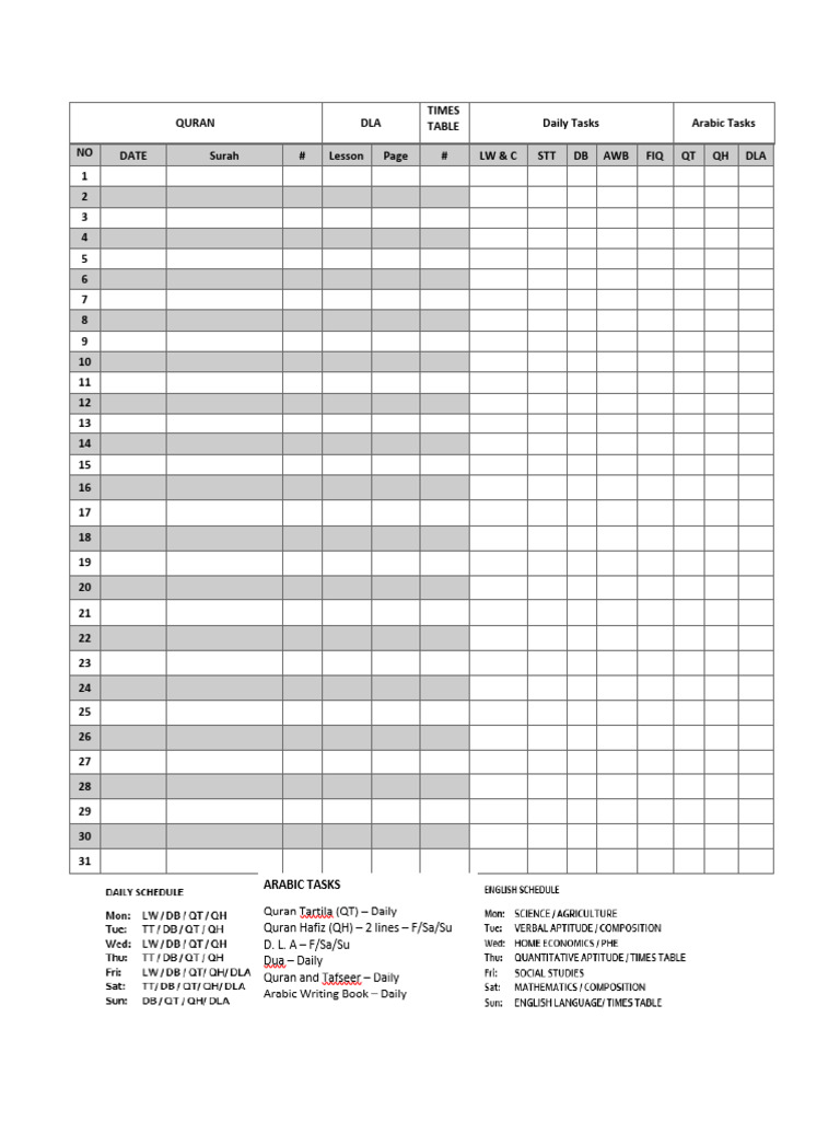 ABJ Daily Schedule | PDF