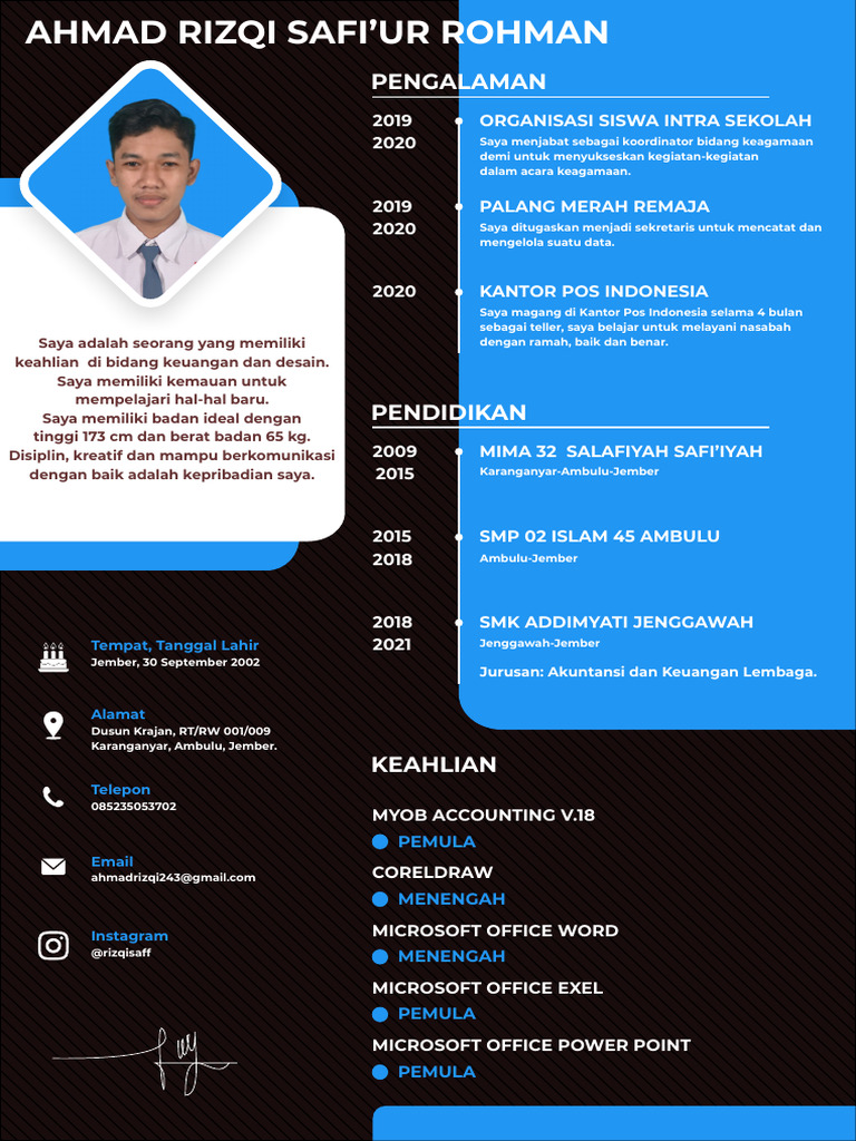 CV-Ahmad Rizqi Safi'Ur Rohman | PDF