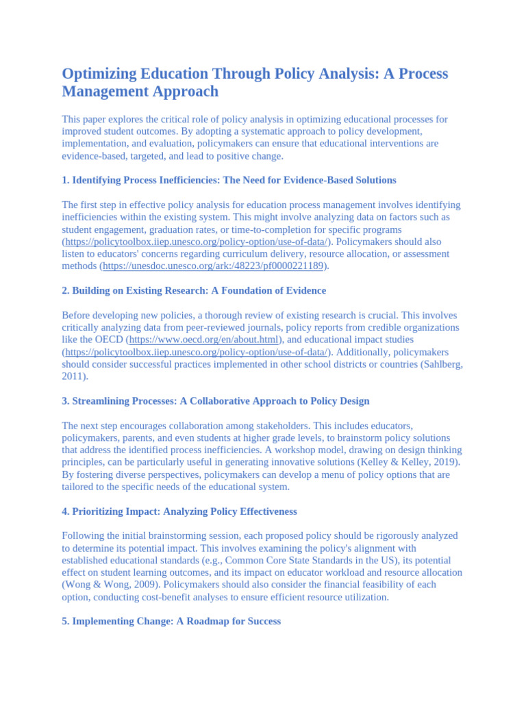 Educational Management - Policy Analysis | PDF