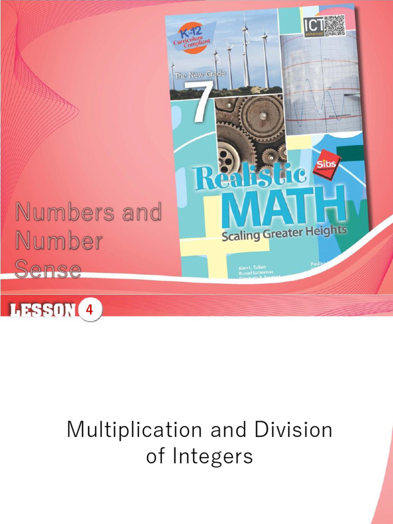 Q2 Math 7 Lesson 4 - Multiplication and Division of Integers | PDF