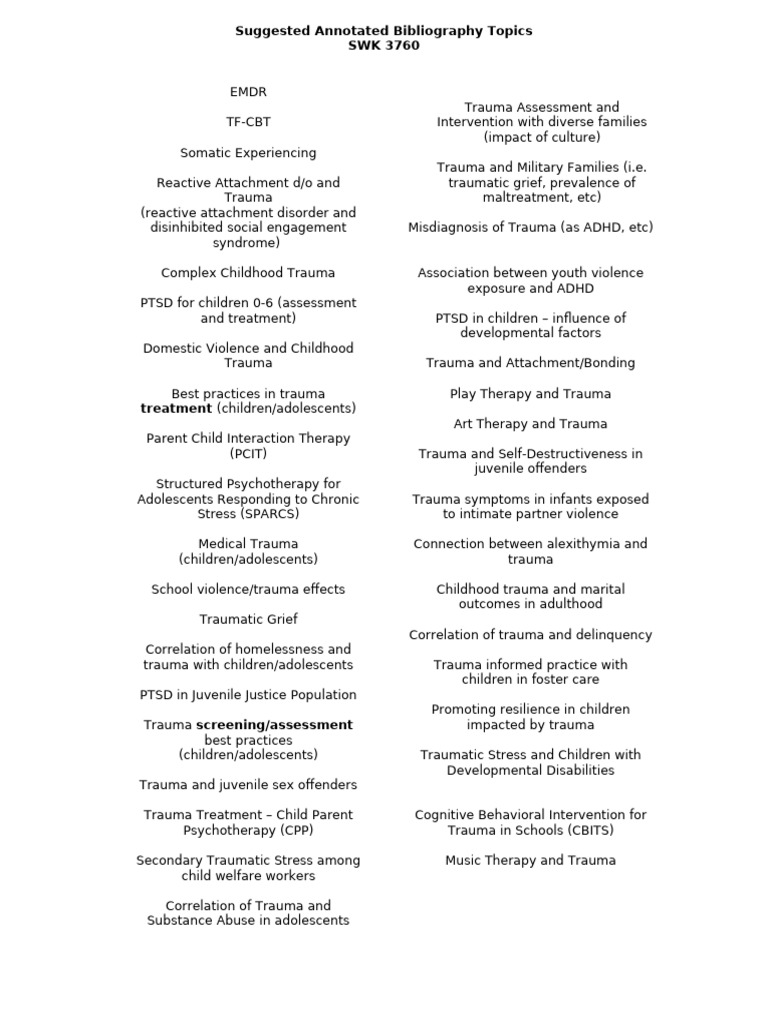 Annotated Bibliography Topics | PDF