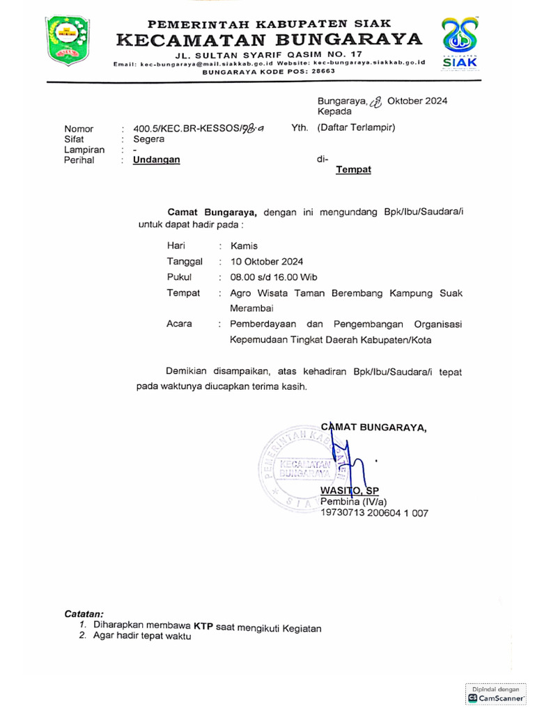 Undangan Kamis, 10 Oktober 2024 | PDF