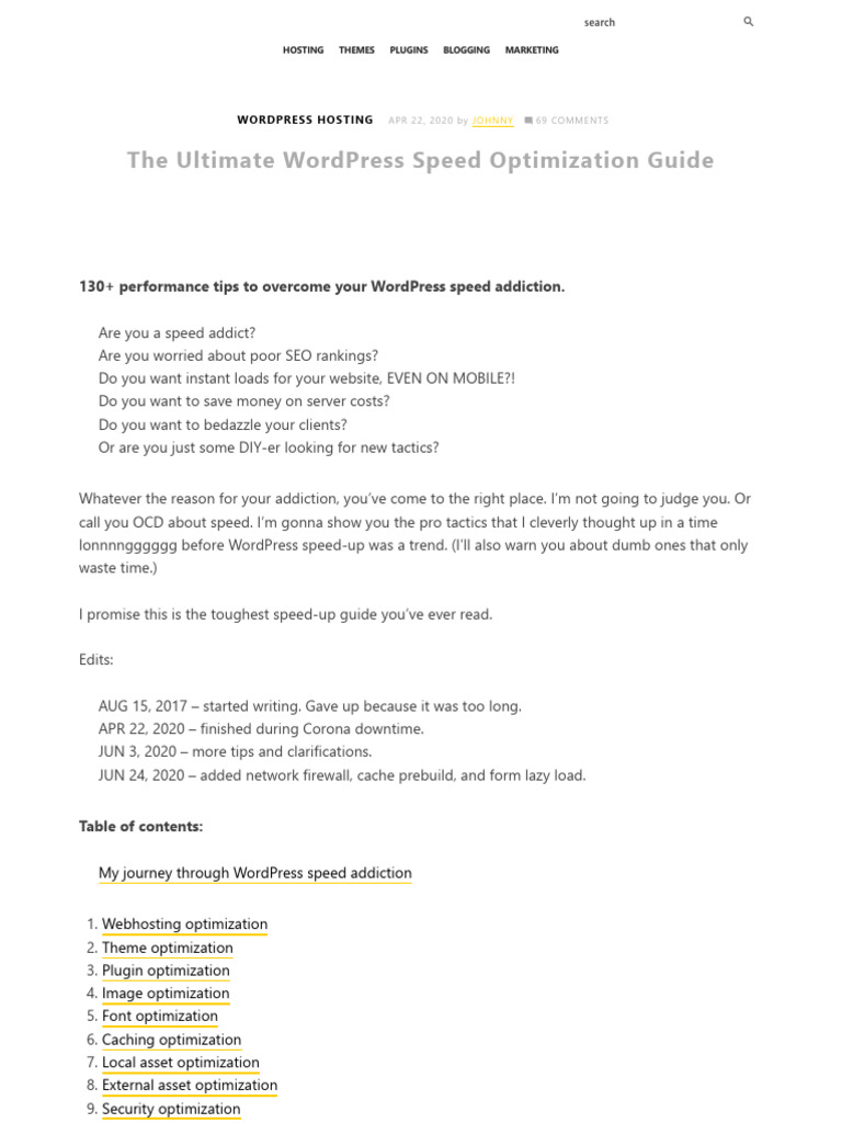 The Ultimate WordPress Speed Optimization Guide | PDF | Cache ...