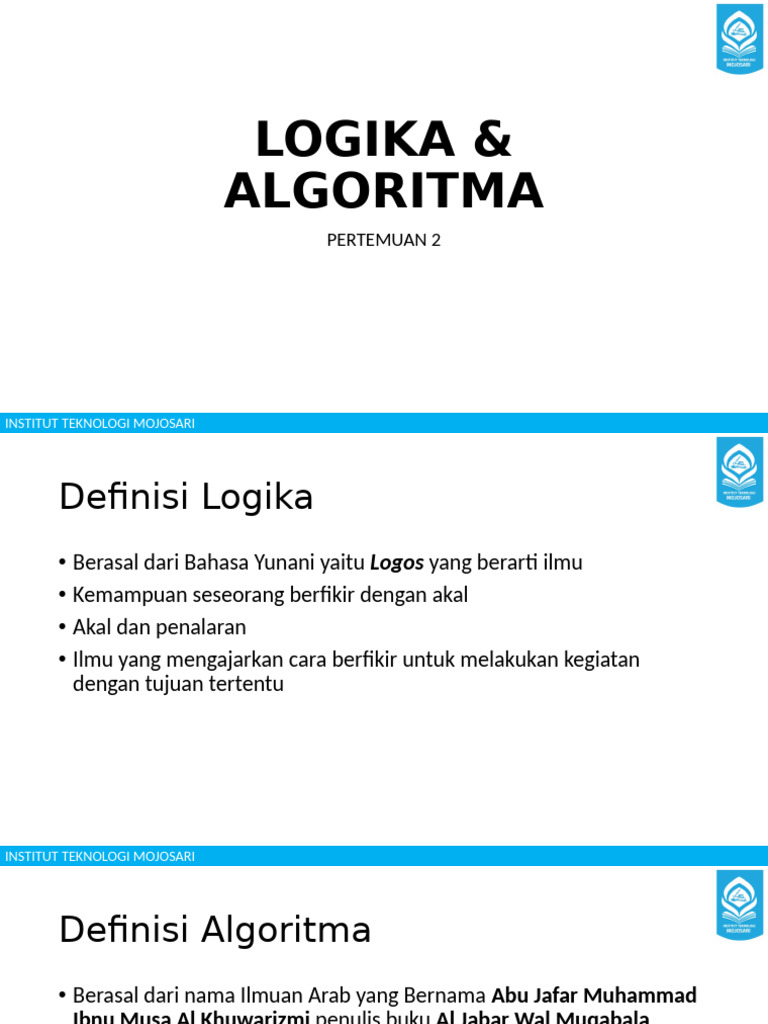 Logika Dan Algoritma Dalam Sebuah Pemrograman | PDF
