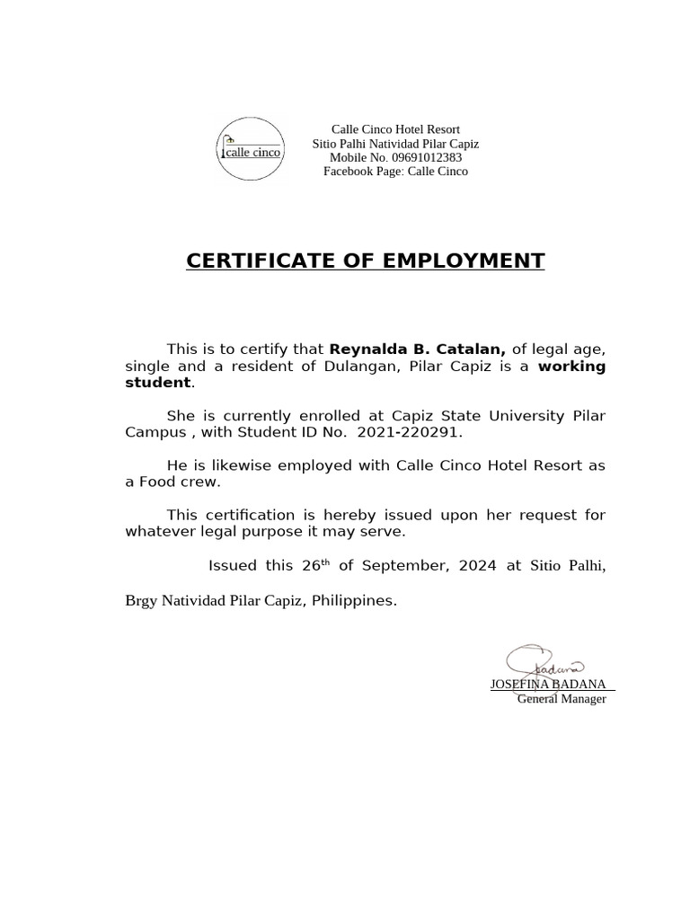 Coe Working Students | PDF