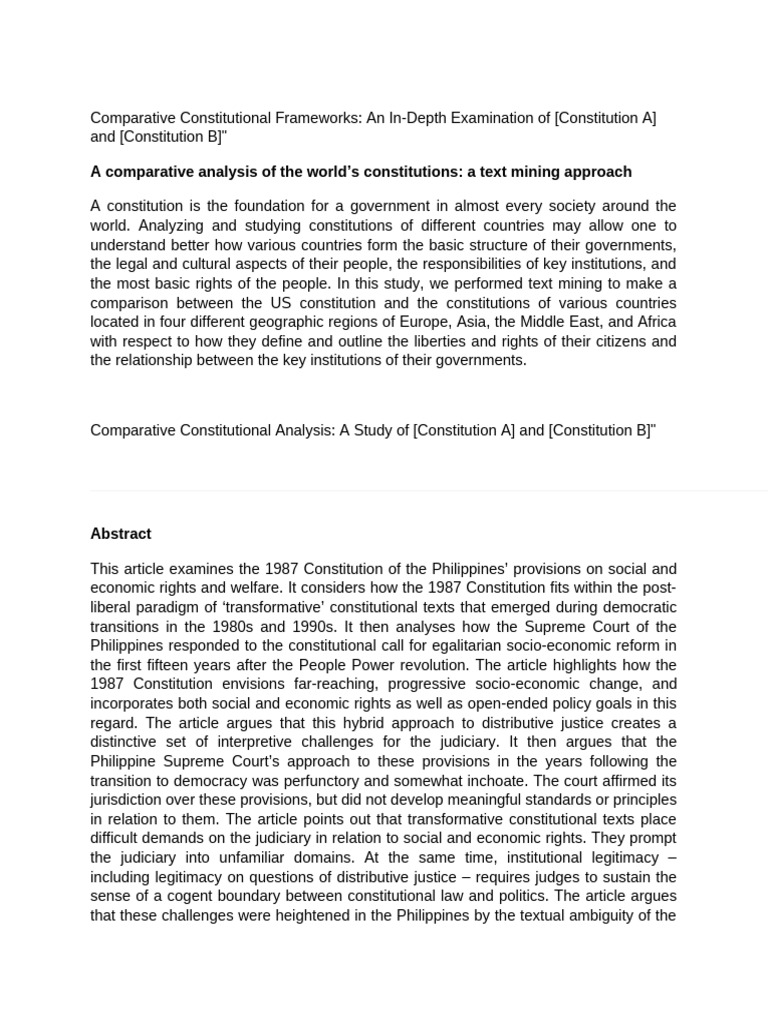 Comparative Constitutional Frameworks | PDF