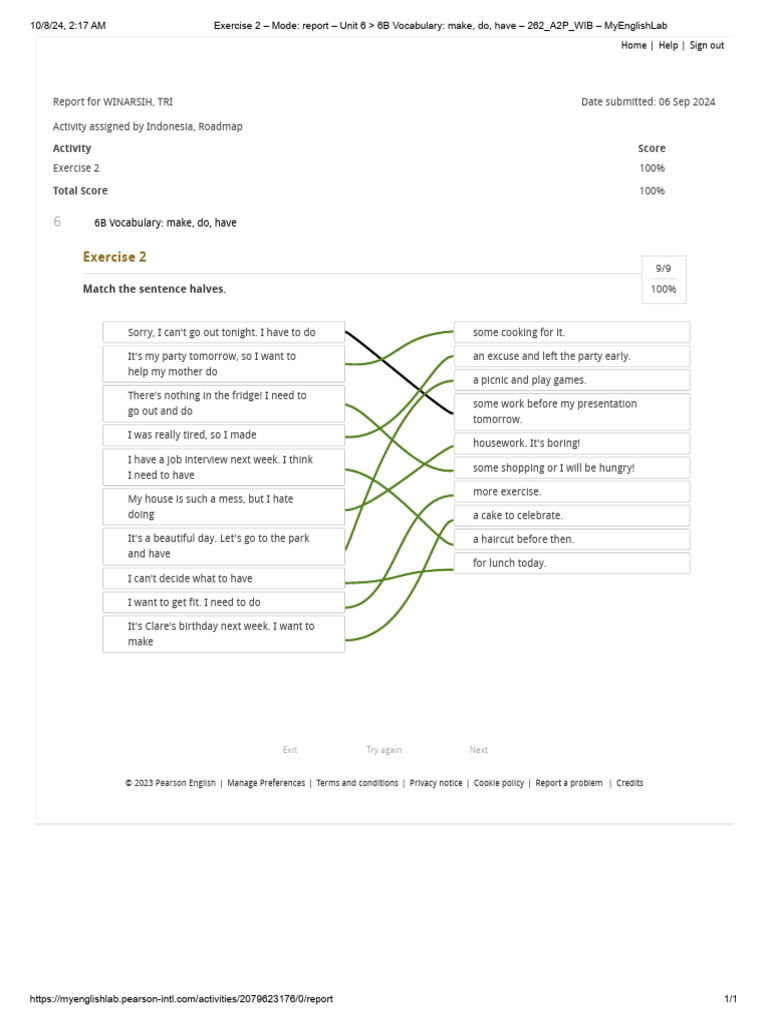 Exercise 2 - Mode - Report - Unit 6 - 6B Vocabulary - Make, Do, Have ...