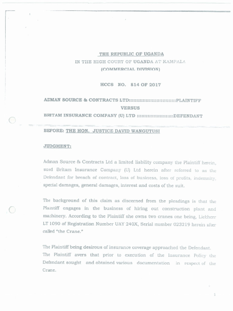 RULING BEFORE JUSTICE DAVID WANGUTUSI-ADMAN SOURCE& CONTRACTORS LTD vs ...