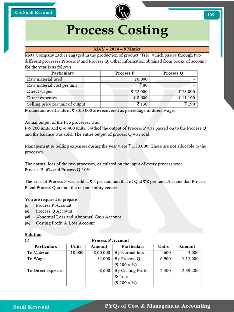 10. Process Costing | PDF