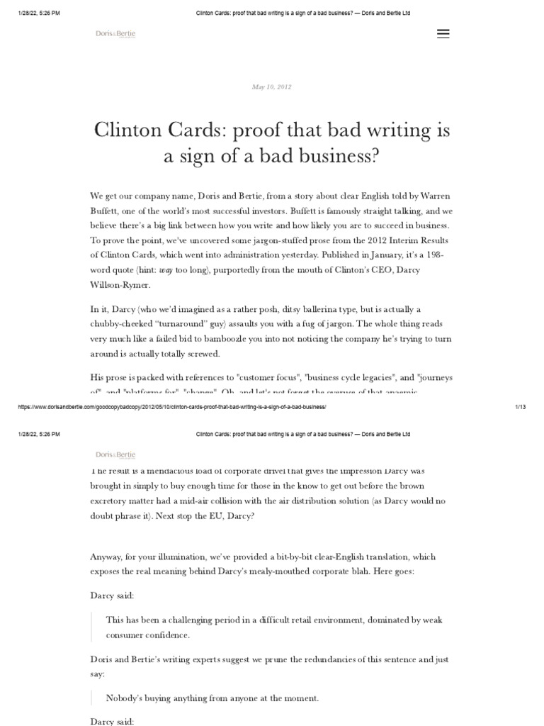 Bad Writing Signals Business Failure | PDF | Linguistics | Grammar