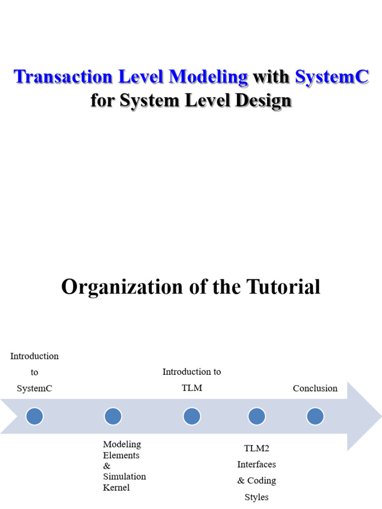 Tutorial On Transaction Level Modeling With Systemc For System Level ...