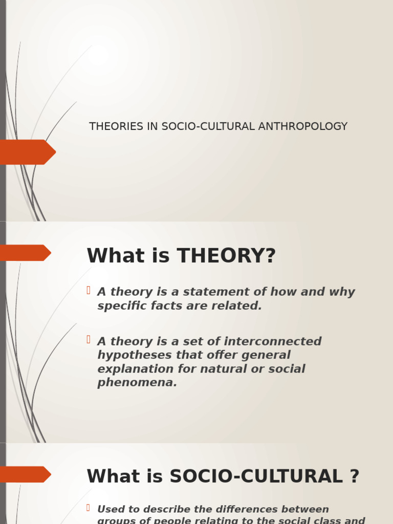 Theories in Socio-Cultural Anthropology | PDF