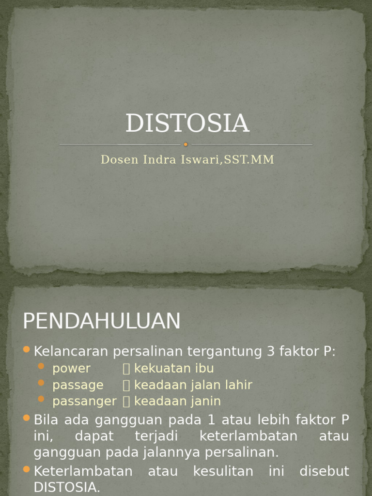 DISTOSIA Bunda Is | PDF