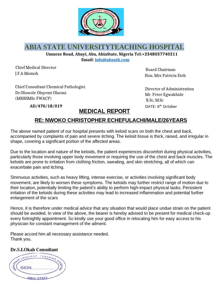 Peace Medical Report | PDF