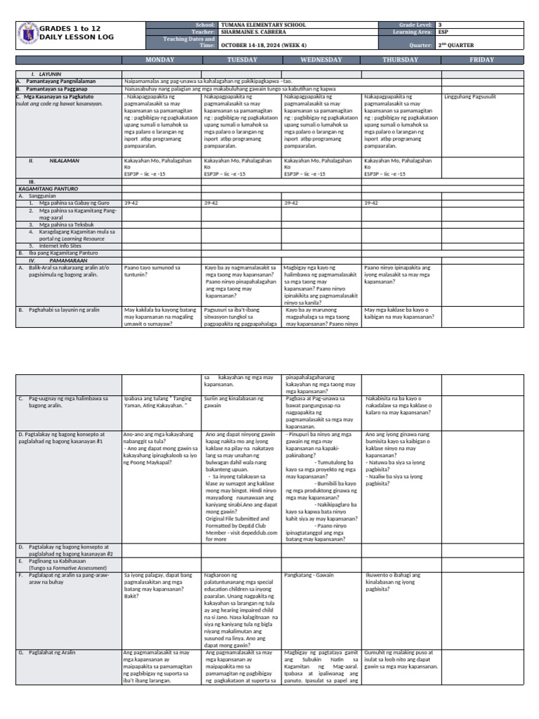 DLL_ESP 3_Q2_W4 | PDF
