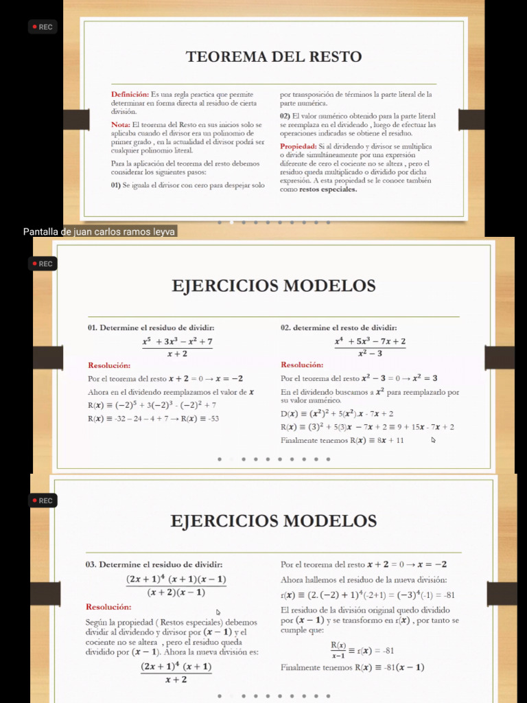 Teorema Del Resto | PDF