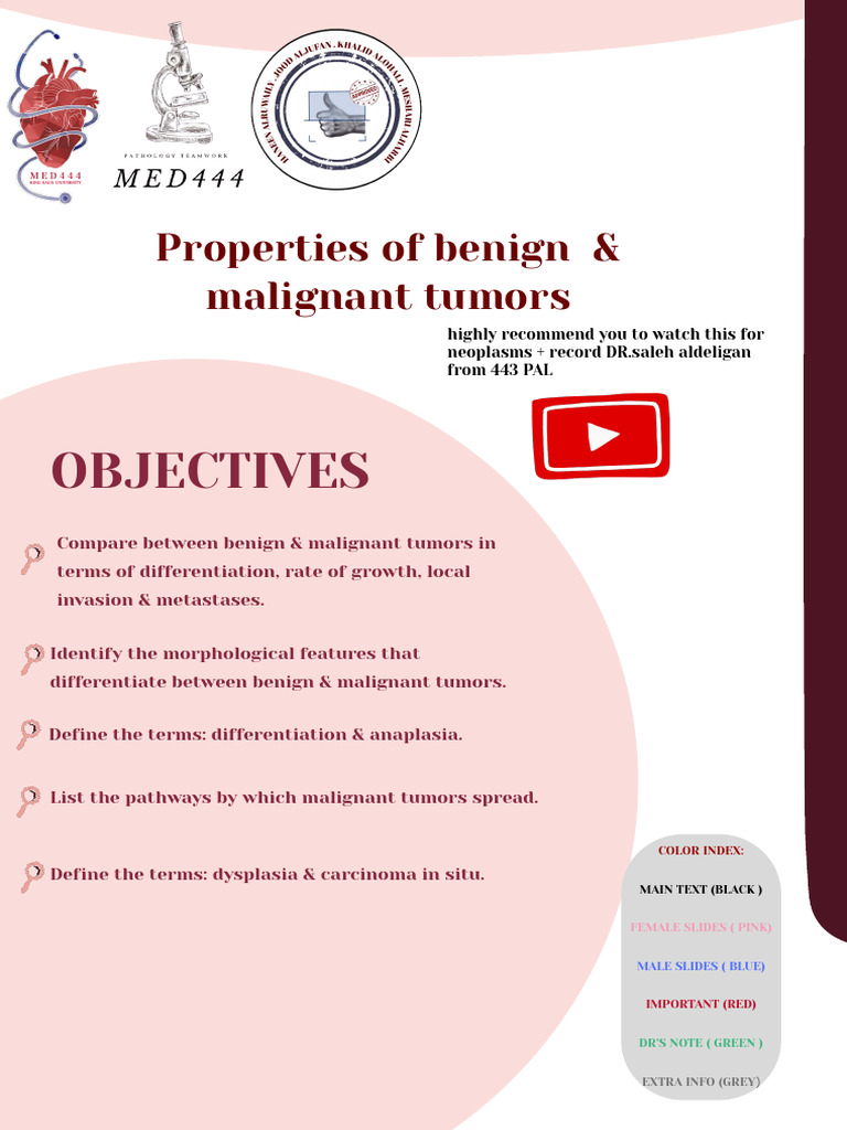 L13) Properties of Benign and Malignant Tumors | PDF | Metastasis ...