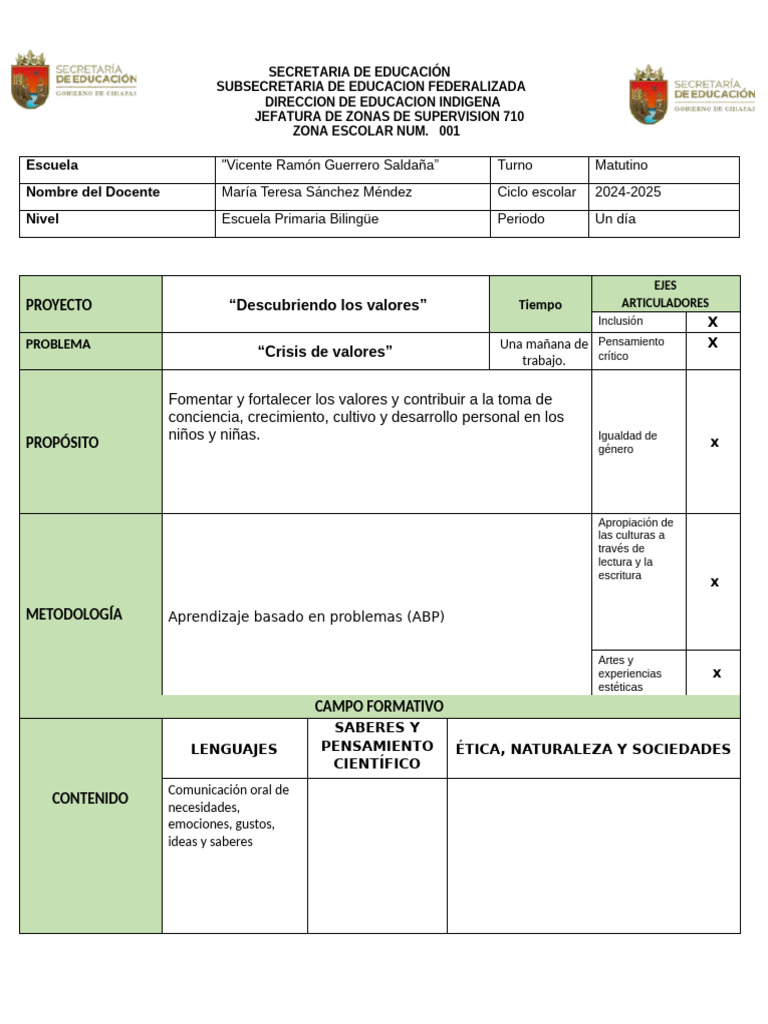 Planeacion Del 5 Al 16 de Febrer | PDF
