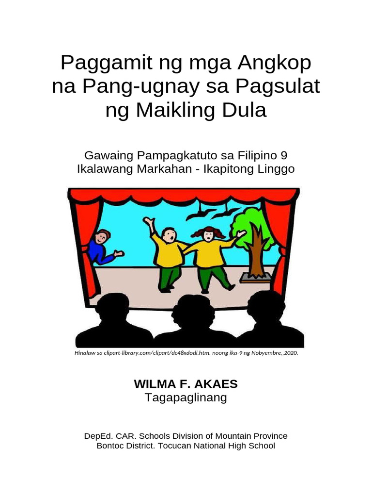 Filipino 9 Q2 W7 Paggamit NG Mga Angkop Na Pang Ugnay Sa Pagsulat NG ...