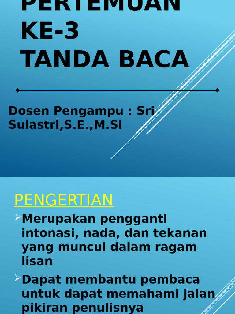 Tanda Baca (Pertemuan Ke-3) | PDF