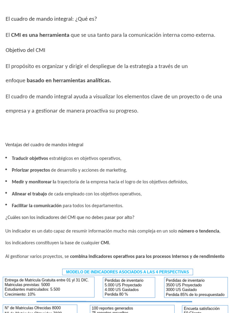 2 Indicadores y Cuadro de Mando | PDF