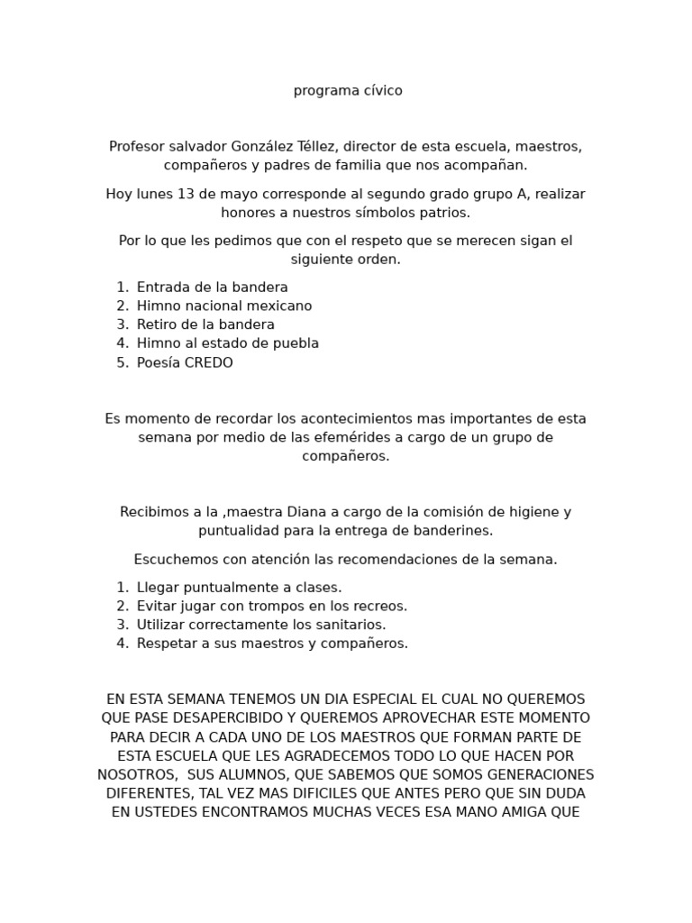 Programa Cívico | PDF