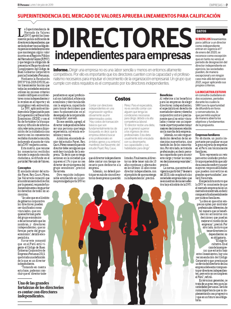 El Peruano Directores Independientes para Empresas | PDF