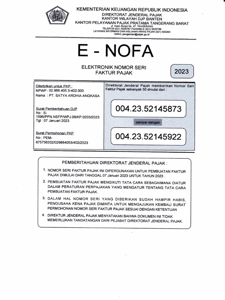 Enofa PT Saa 2023 | PDF