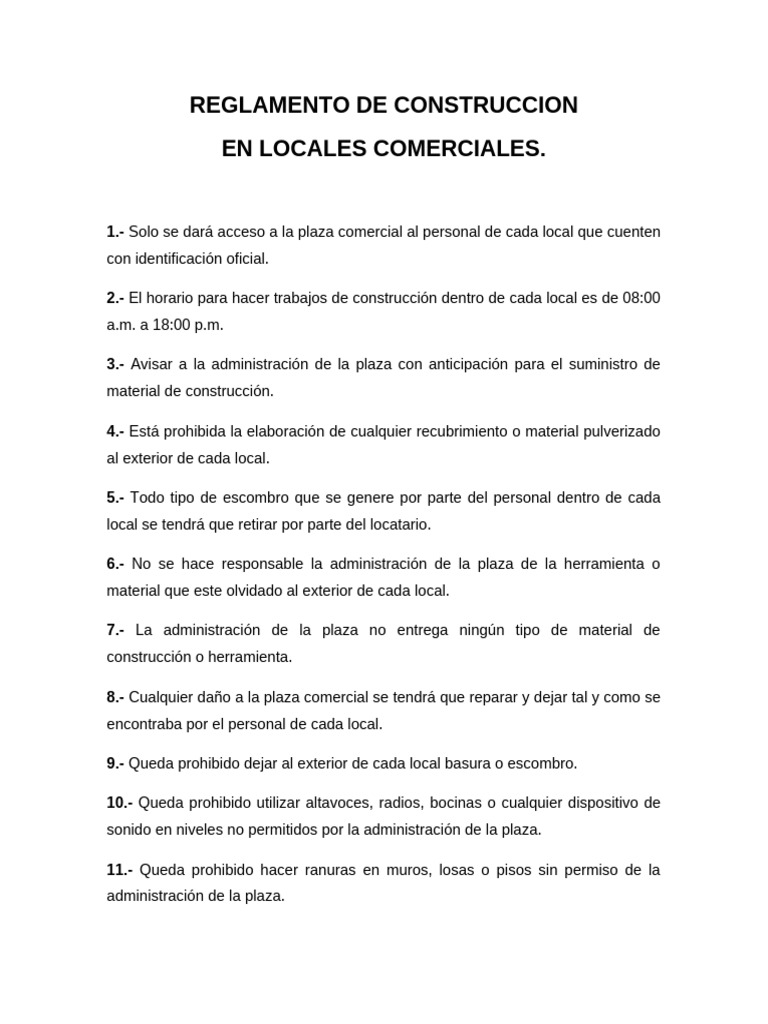 Reglamento de Construccion | PDF