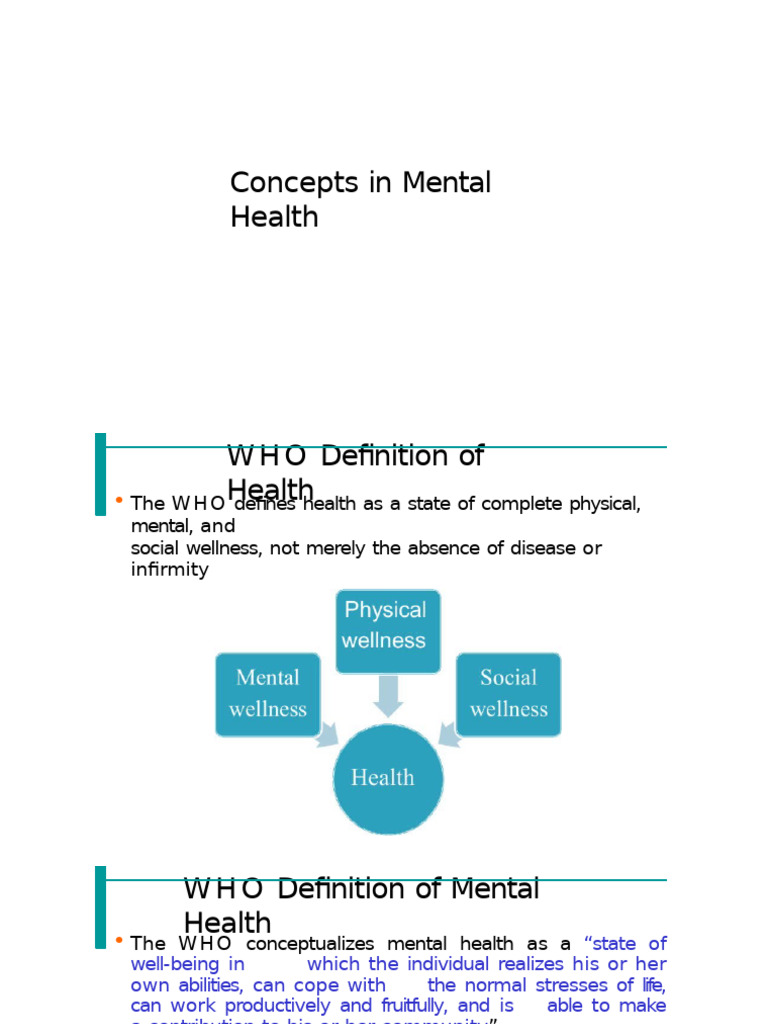 Concepts in Mental Health | PDF