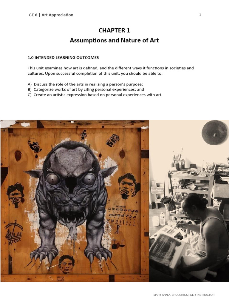 Module 1 Art Appreciation - STUDENTS | PDF | The Arts