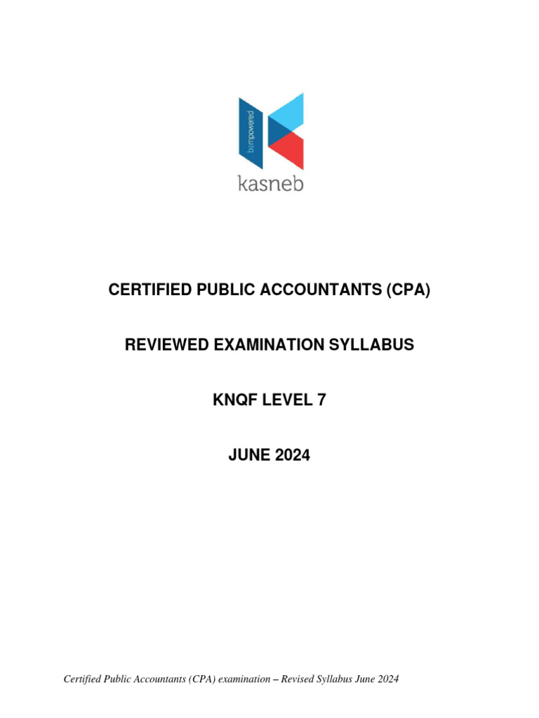 CPA Syllabus Reviewed June 2024 | PDF