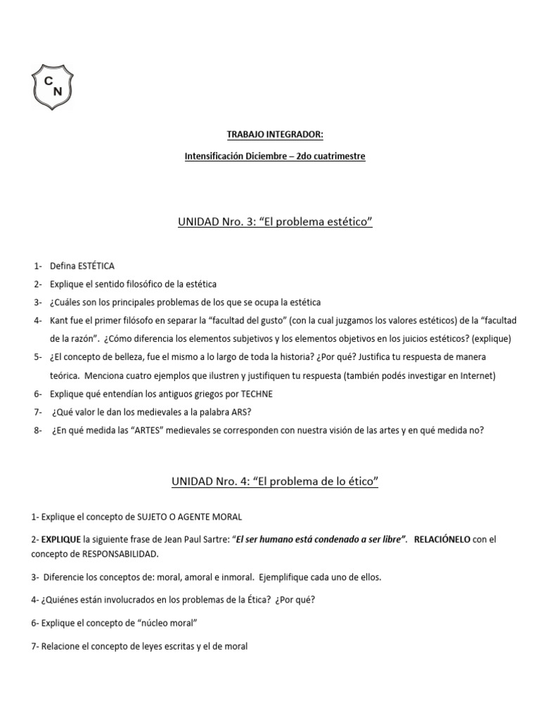 TRABAJO INTEGRADOR - 2do Cuatrimestre | PDF | Moralidad | Estética