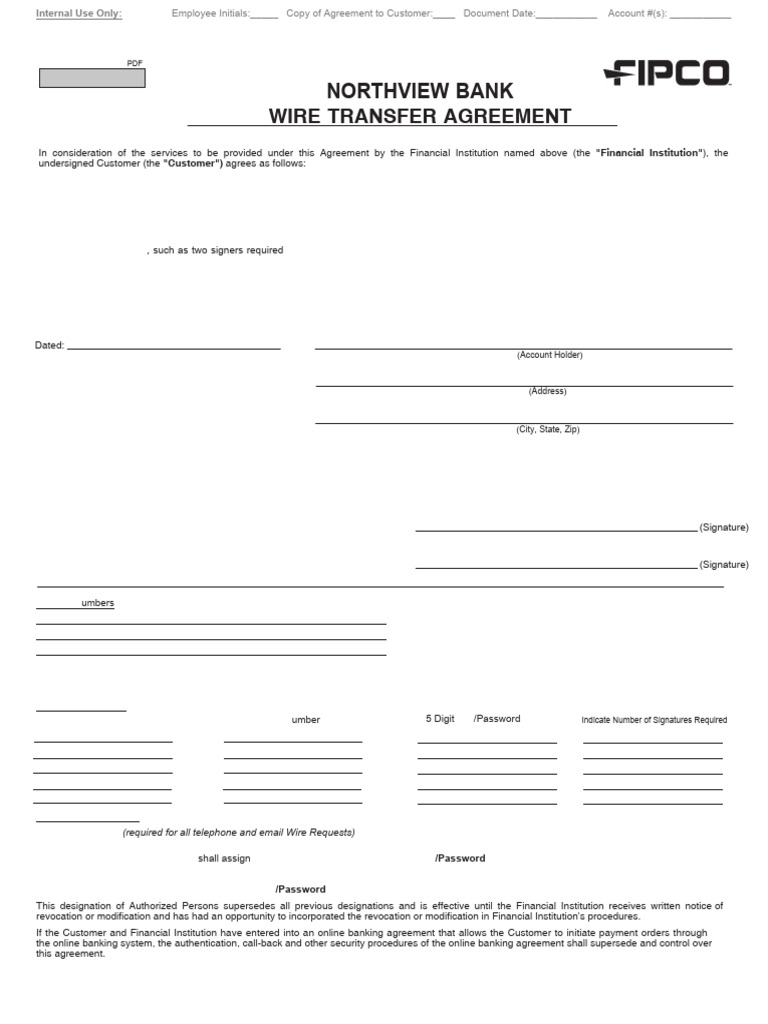 Wire Agreement | PDF