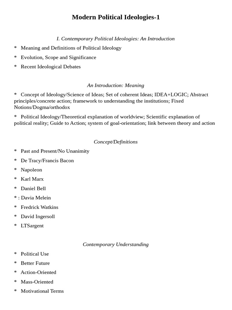 Modern Political Ideologies | PDF