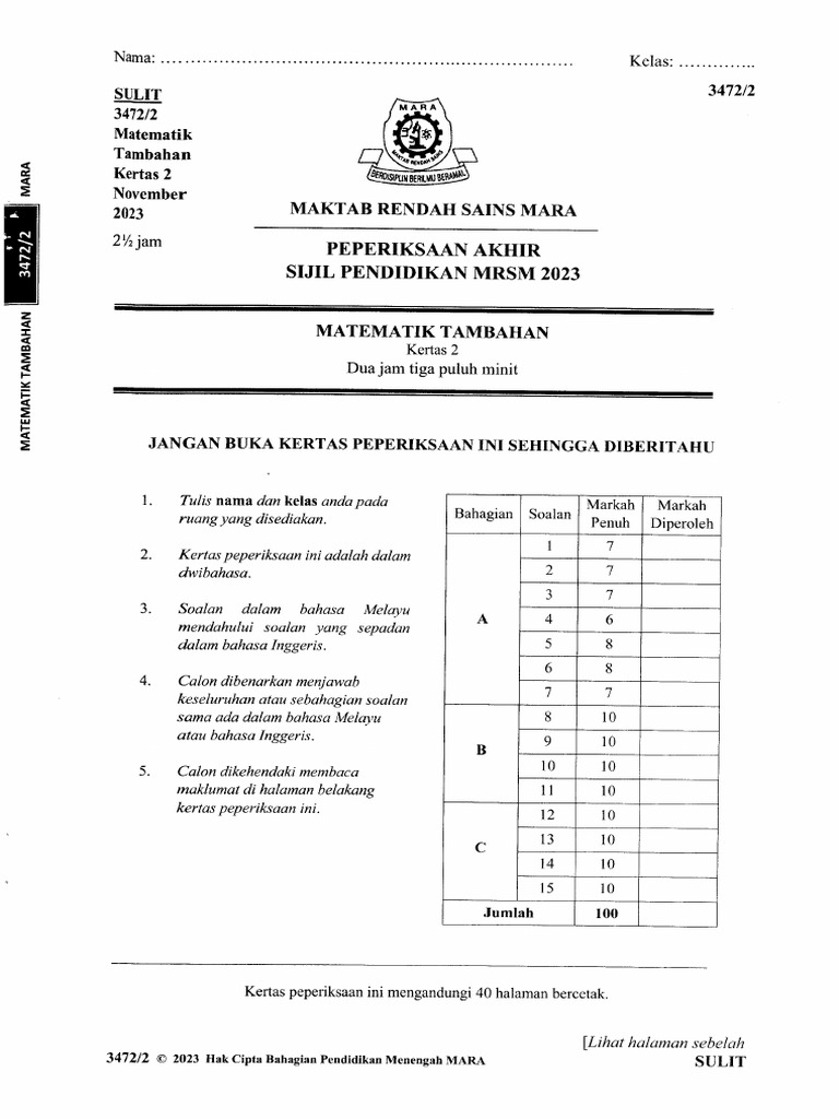 MRSM k2 | PDF