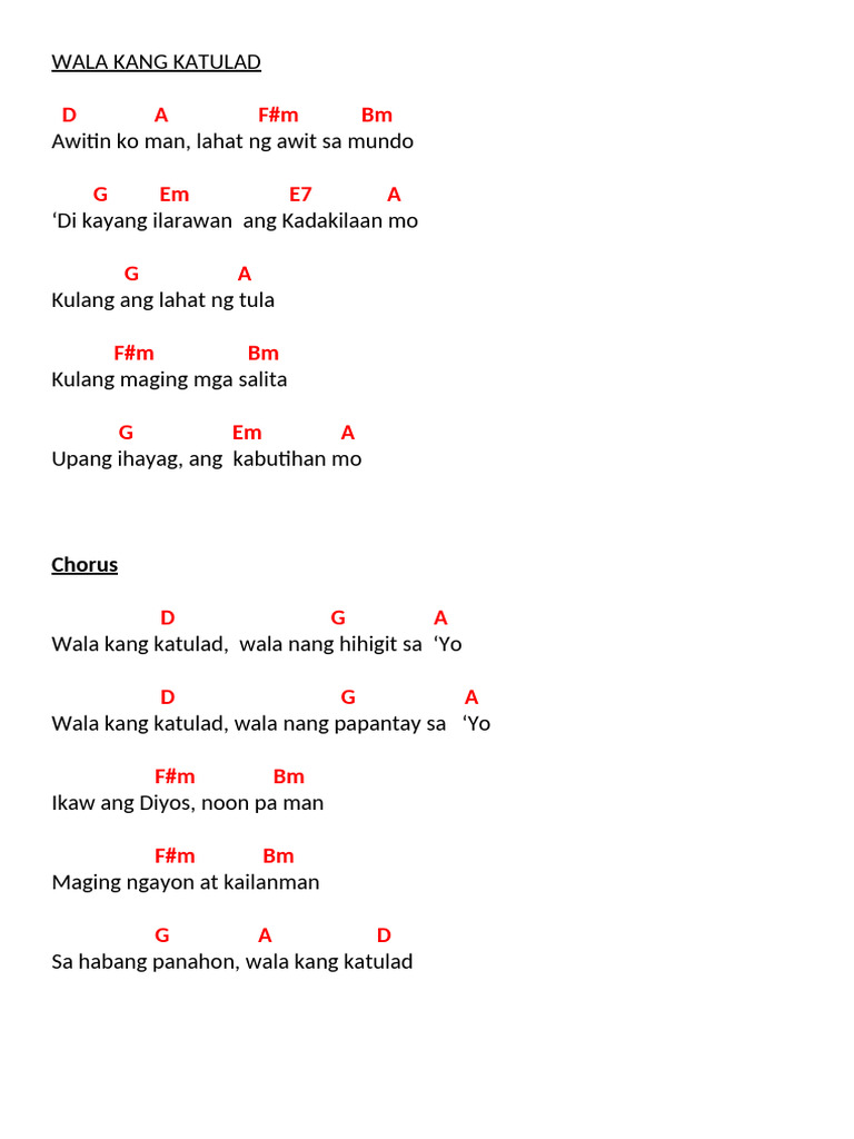 Wala Kang Katulad | PDF