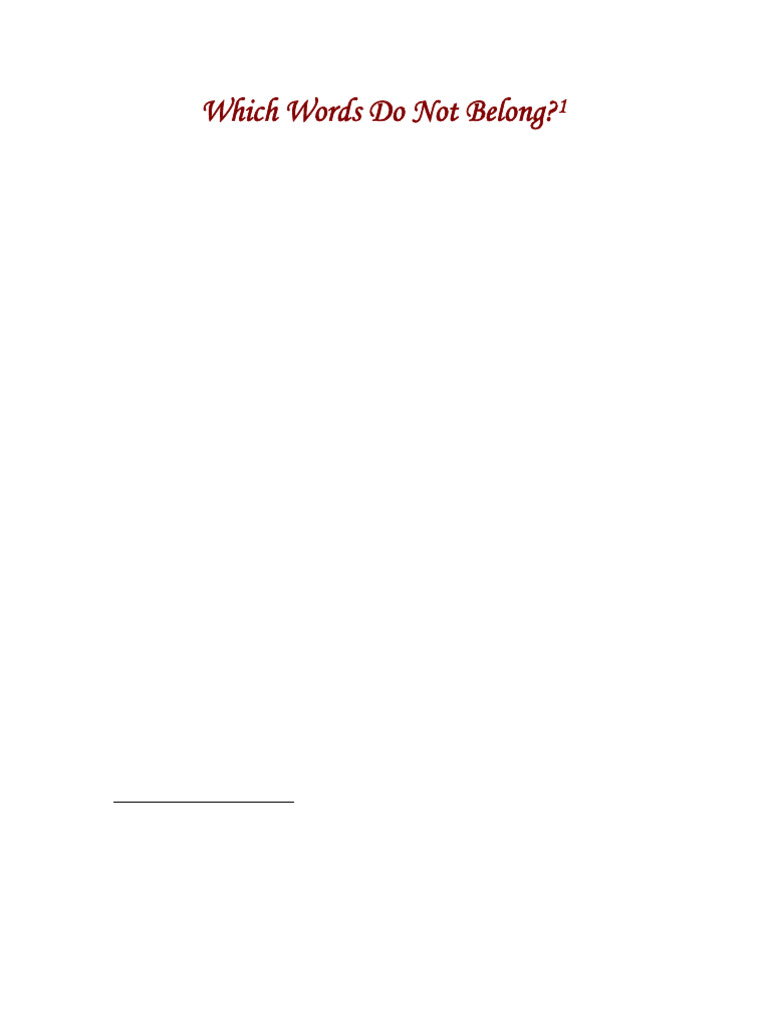 3828 Which Words Do Not Belong | PDF