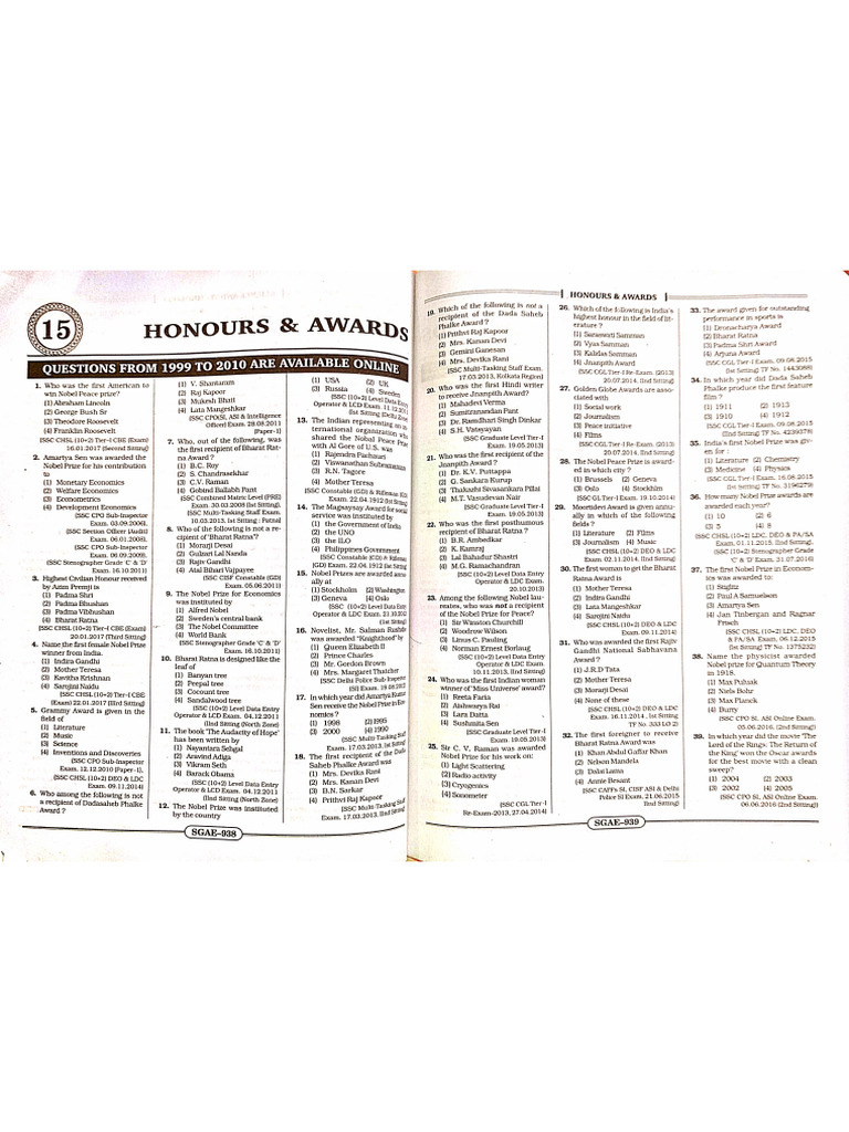Honours and Award | PDF