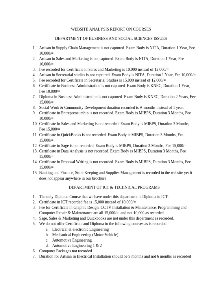Adjusted Website Analysis Report On Courses | PDF