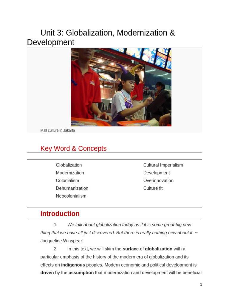 Module 3 Contetn Reading To Post On D2L - Globalization | PDF