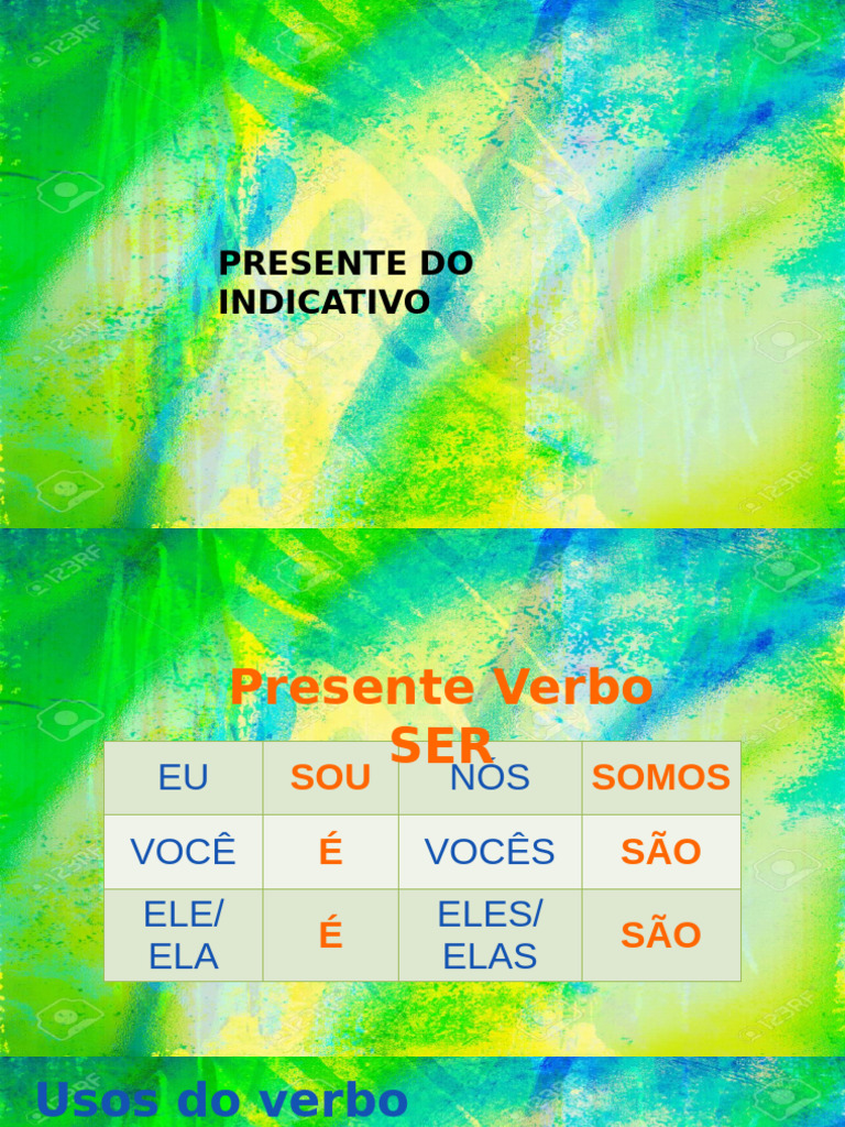Aula 2 Verbos Ser, Ter e Estar - Presente Do Indicativo | PDF