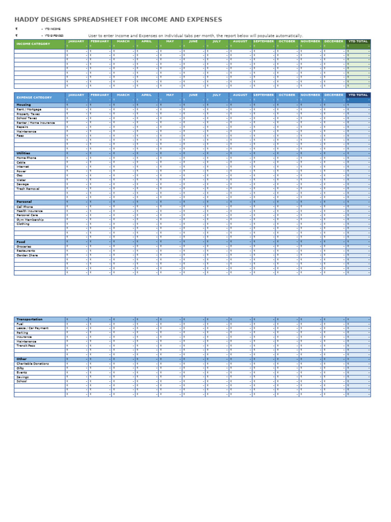 IC Small Business Spreadsheet For Income and Expenses 11313 | PDF