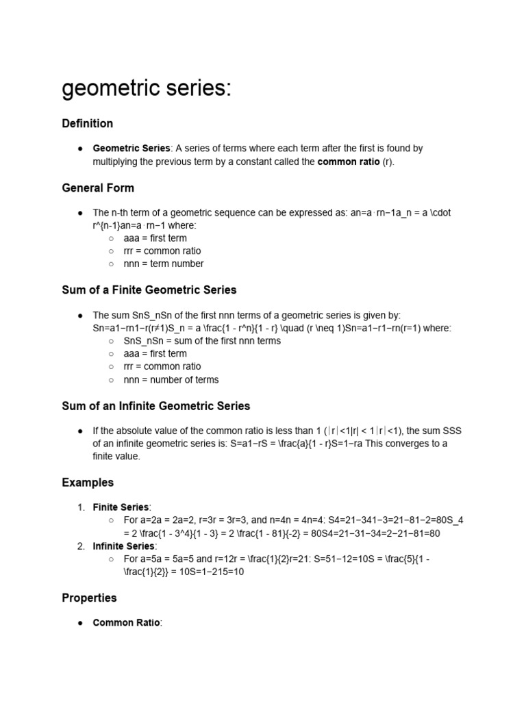 Geometric Series | PDF