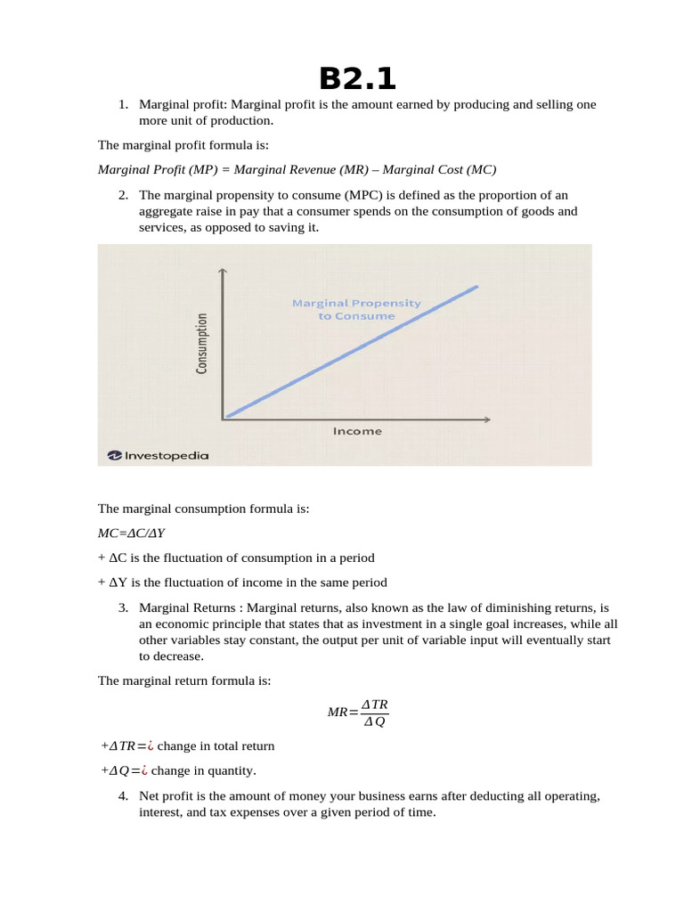 Marginal Profit (MP) Marginal Revenue (MR) - Marginal Cost (MC) | PDF